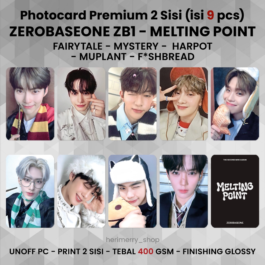 Jual (ISI 9 PCS) Photocard ZEROBASEONE ZB1 MELTING POINT - PC Premium 2 Sisi Kartu Kpop Merch ...