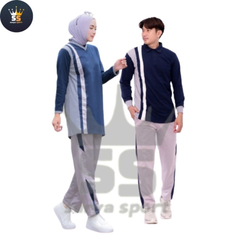 Jual baju stelan olahraga couple/seragam olahraga/stelan couple/pria ...