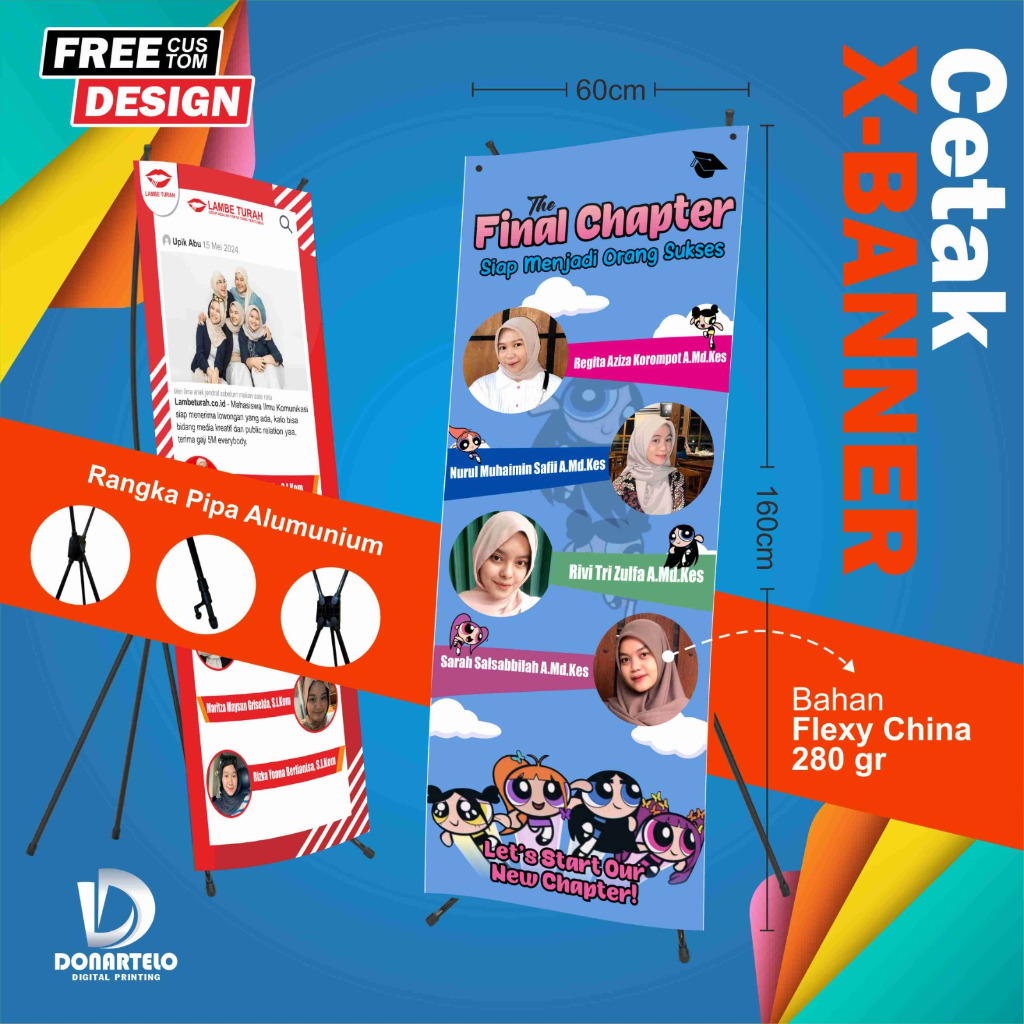 Jual FREE DESAIN Cetak X Banner 160cm X 60cm 1 hari jadi, BANNER WISUDA ...