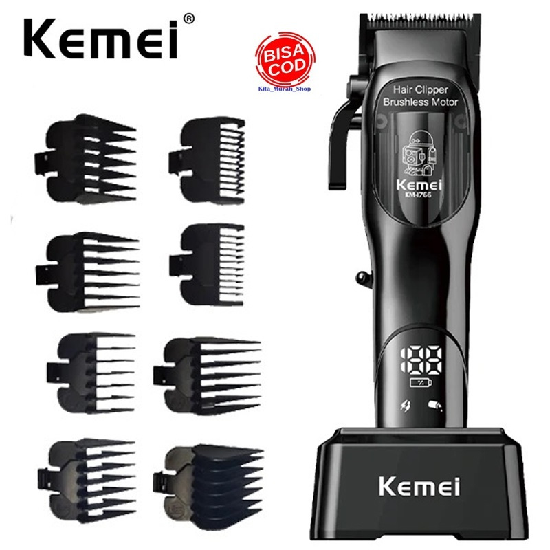 Jual COD Cukuran Kemei Km 1766 KM1766 Alat cukur rambut charge LED display | Shopee Indonesia