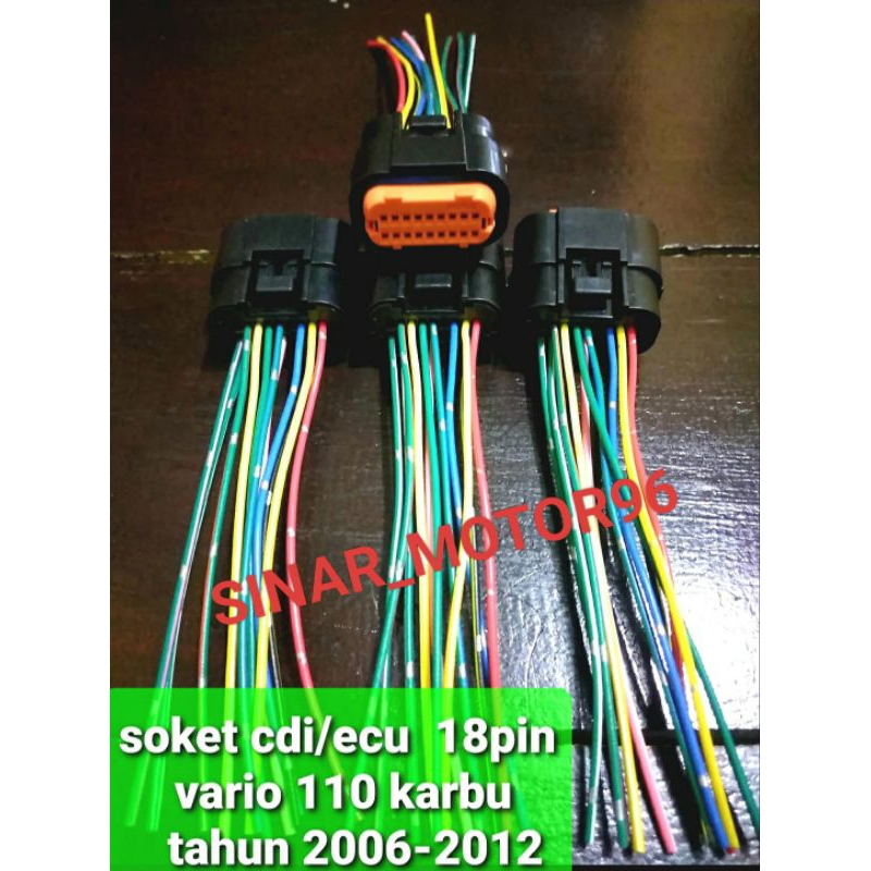 Jual SOCKET SOKET CDI ECU VARIO VARIO 110 KARBU CARBU VARIO LAMA 18 PIN ...