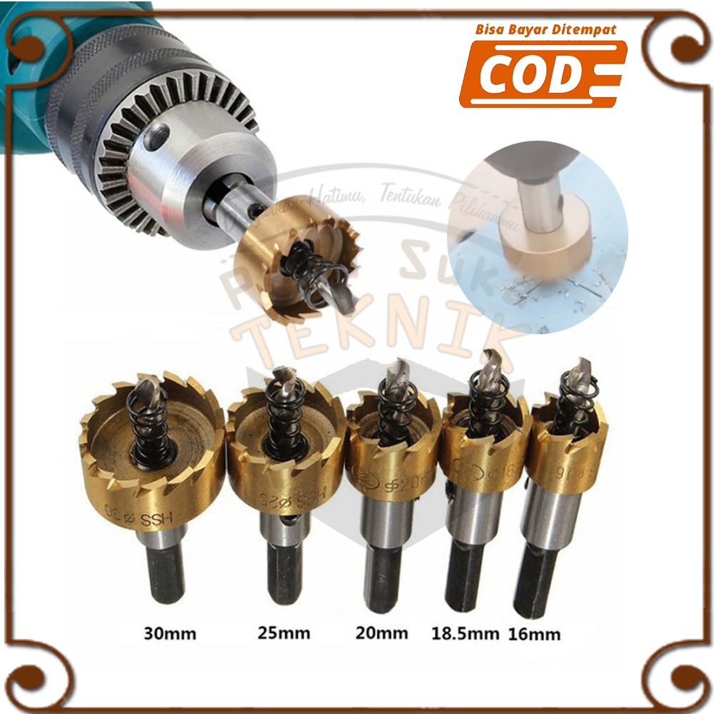 Jual Mata Mesin Bor Pelubang Bulat Bulet Besi Baja Oslo Holso 1 Set ...