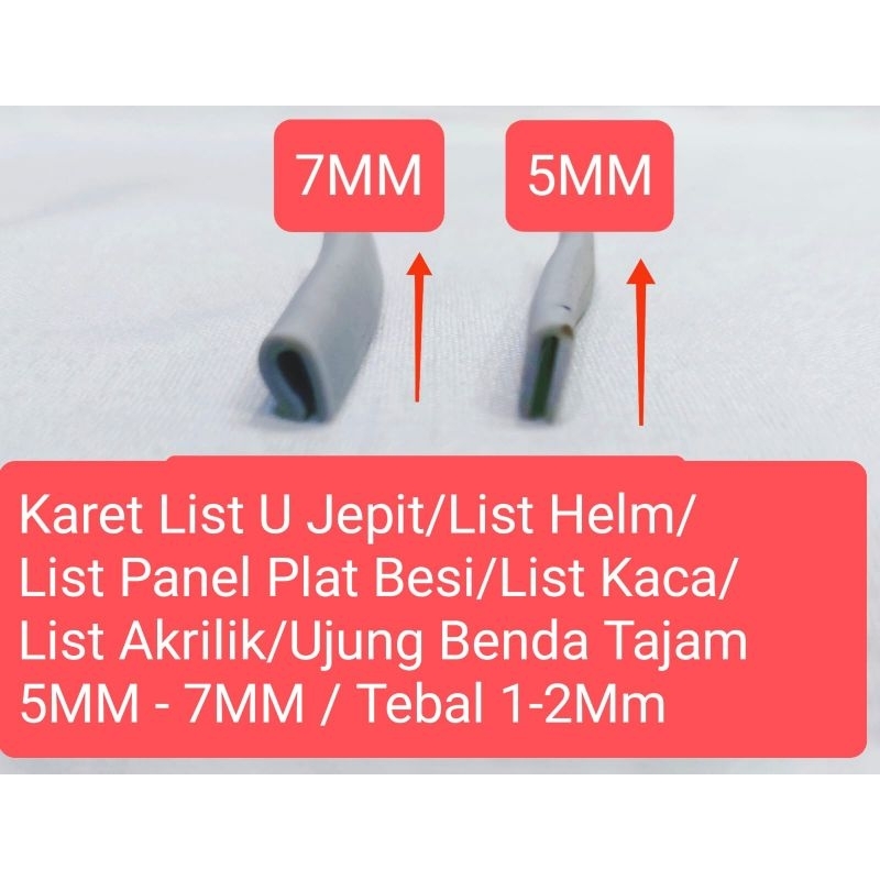 Jual Karet List jepit U List Helm Plat Panel Plat Besi 7MMx2MM | Shopee ...