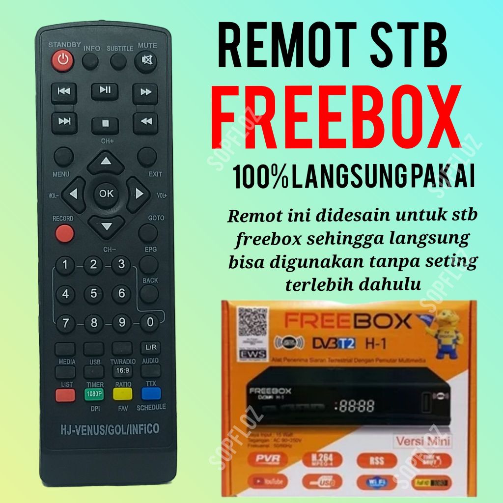 Jual Remote set top box freebox H1 dvbt2 stb | Shopee Indonesia