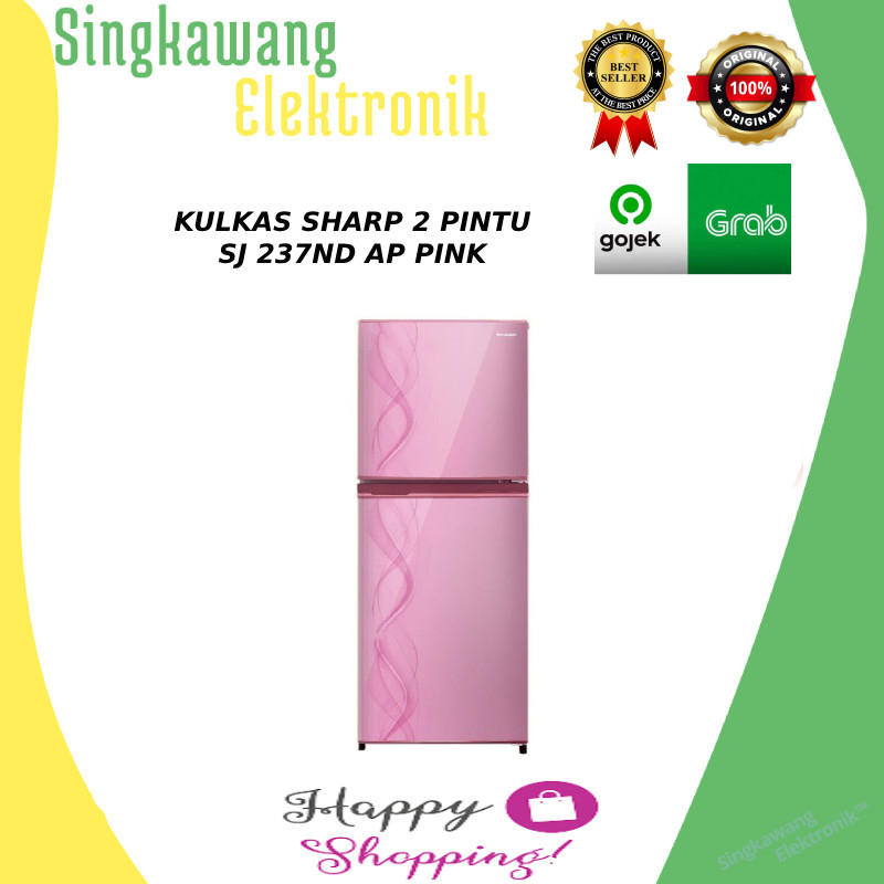 Jual KULKAS SHARP 2 PINTU SJ 237ND AP PINK ORIGINAL | Shopee Indonesia