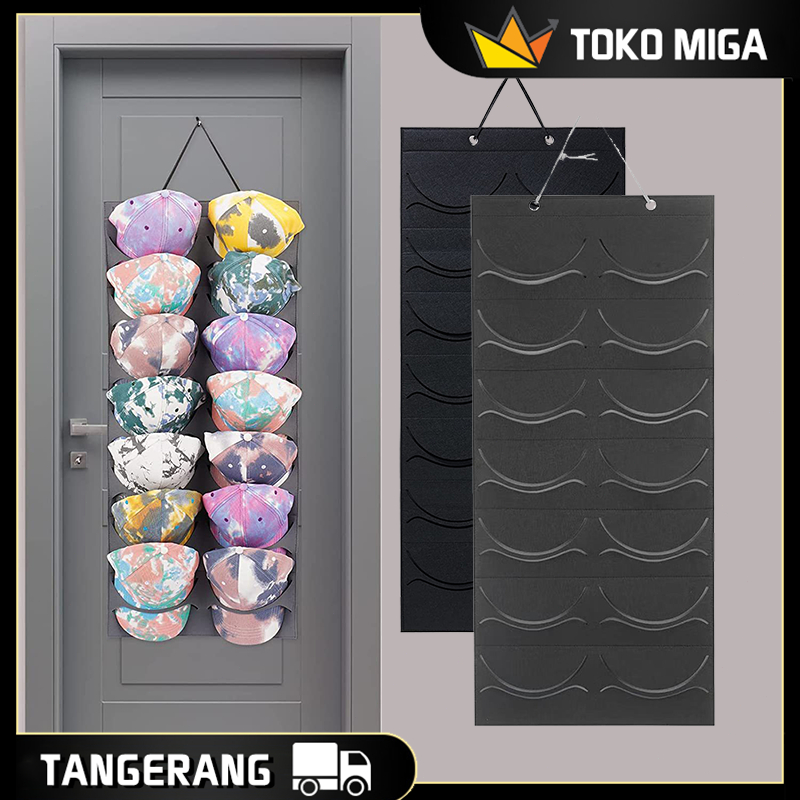Jual 14 Slot Rak Topi Dinding Bahan Non-Woven Tempat Topi Gantung ...