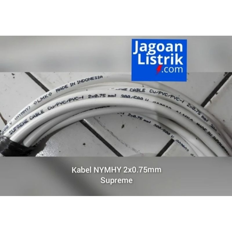 Jual Kabel Listrik NYMHY 2 X 0.75 mm SUPREME Kabel Listrik Serabut NYMHY 2x0.75 mm2 300/500V ...