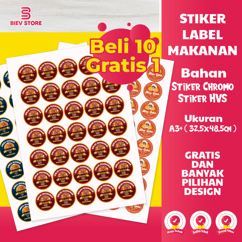Jual Stiker label makanan | stiker label custom desain | stiker label ...