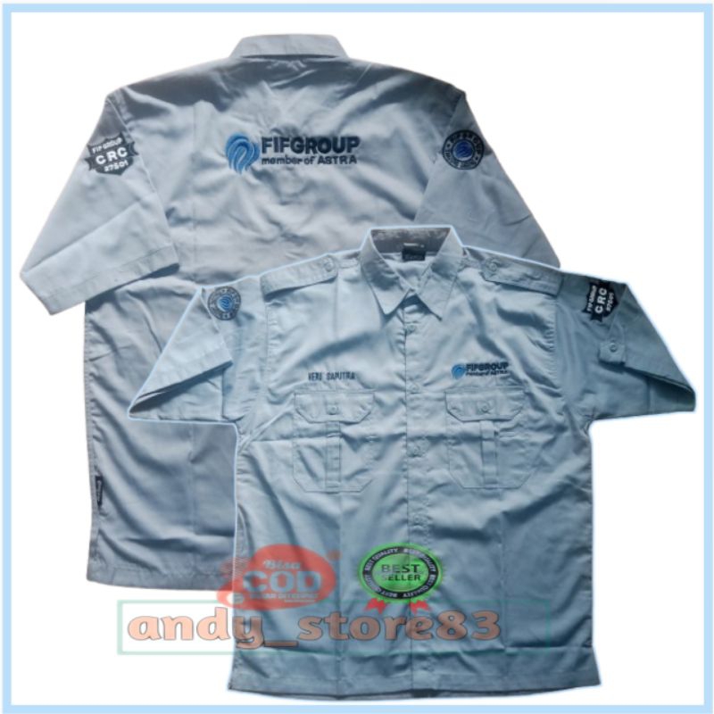 Jual kemeja FIFGROUP/member OF ASTRA,, warna abu ) | Shopee Indonesia