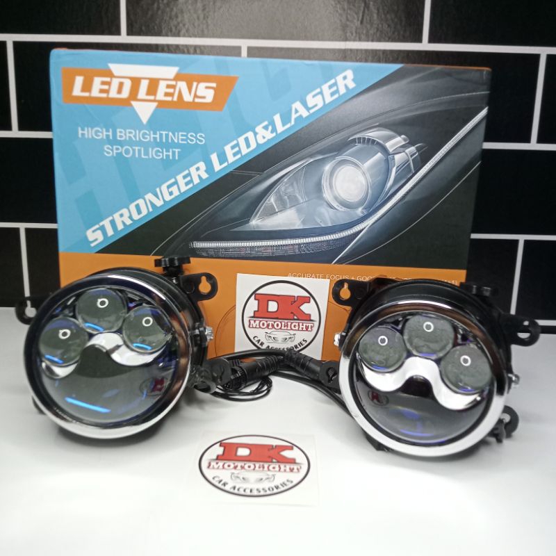 Jual Lampu Foglamp Mobil Biled Projector 3 Laser 3 Warna 3 Inchi Devil ...