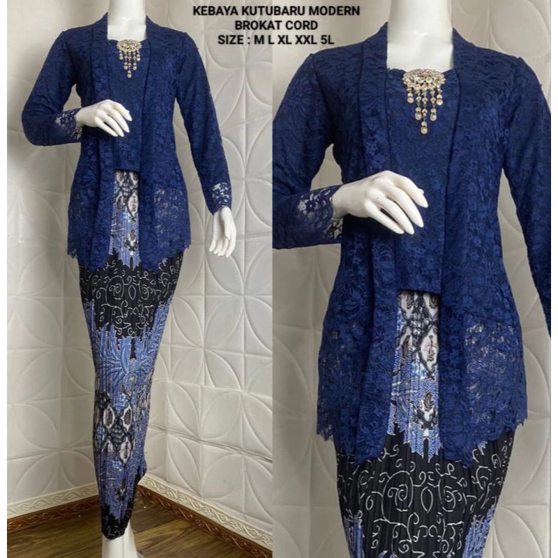 Jual Kebaya Modern Set Kebaya Kutubaru Brokat Lengan Panjang Baju Kondangan Wisuda lamaran ...