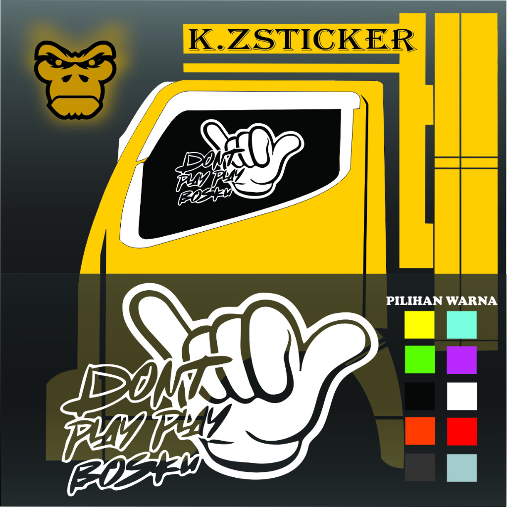 Jual Sticker cutting kaca truk Don't play play Bosku / stiker truk kaca ...