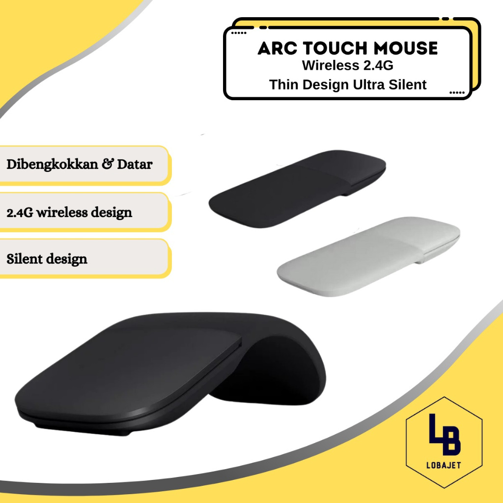 Jual Arc Touch Folding Mouse Wireless 2.4G - Thin Design Ultra Silent ...