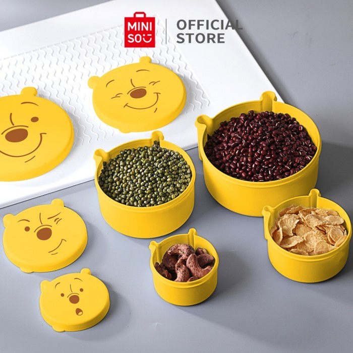 Jual Miniso Disney Winnie The Pooh Food Container 4 PCS Kotak Makan ...