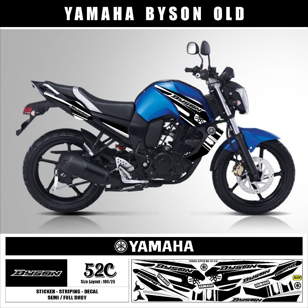 Jual stiker striping yamaha byson decal tanki motor byson striping ...