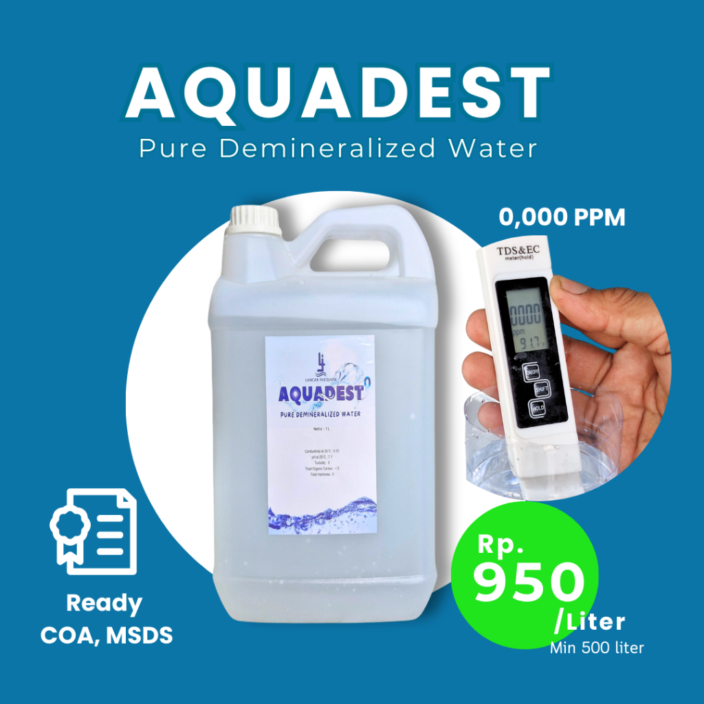 Jual Air Aquadest Aquades | Distilled Water | Air Suling | Demin ...