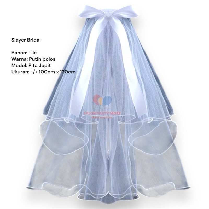 Jual Veil Bridal Shower Slayer Slawyer Putih Hitam / Tile Tutup Muka ...