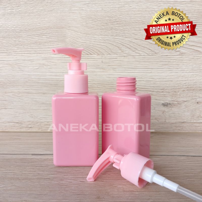 Jual BOTOL PET 100 ML KOTAK SQ PINK PASTEL TUTUP PUMP CLIP | Shopee Indonesia