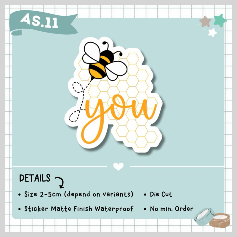 Jual STICKER AESTHETIC TUMBLR SATUAN / STICKER BEE YOU / VINYL ...