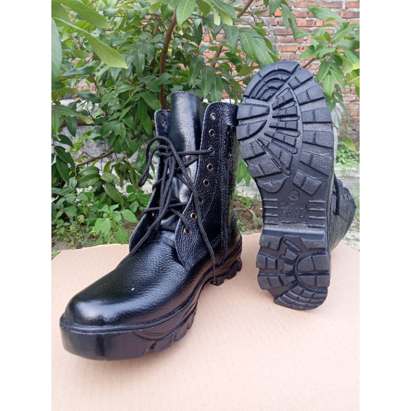 Jual sepatu pdl kulit jeruk TNI ad polri polisi scurity satpam | Shopee ...