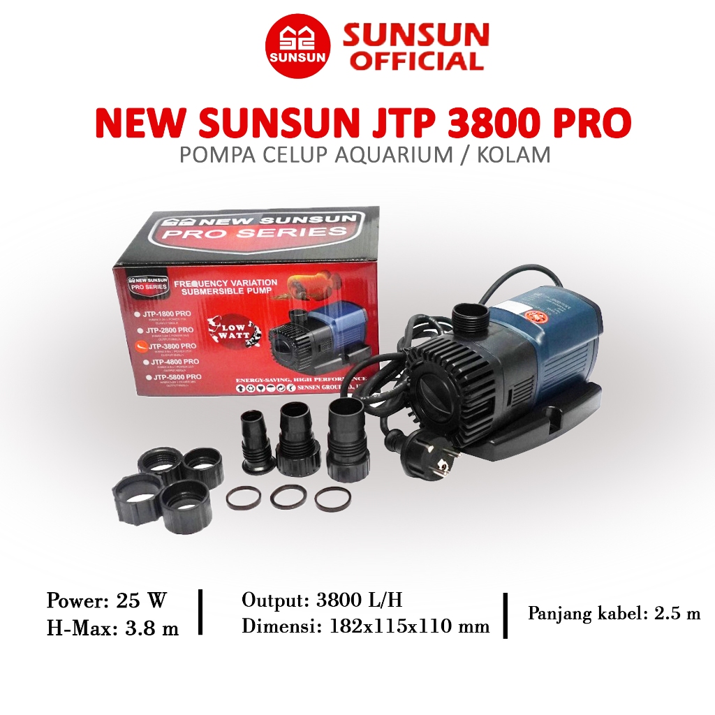 Jual NEW SUNSUN JTP 3800/4800/5800 PRO Pompa Celup Kolam Aquarium | Shopee Indonesia
