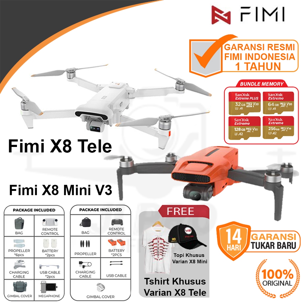Jual Drone FIMI X8 TELE 4K 48MP Camera 3-Axis Gimbal 10km + Megaphone - Drone Fimi X8 Mini V3 ...