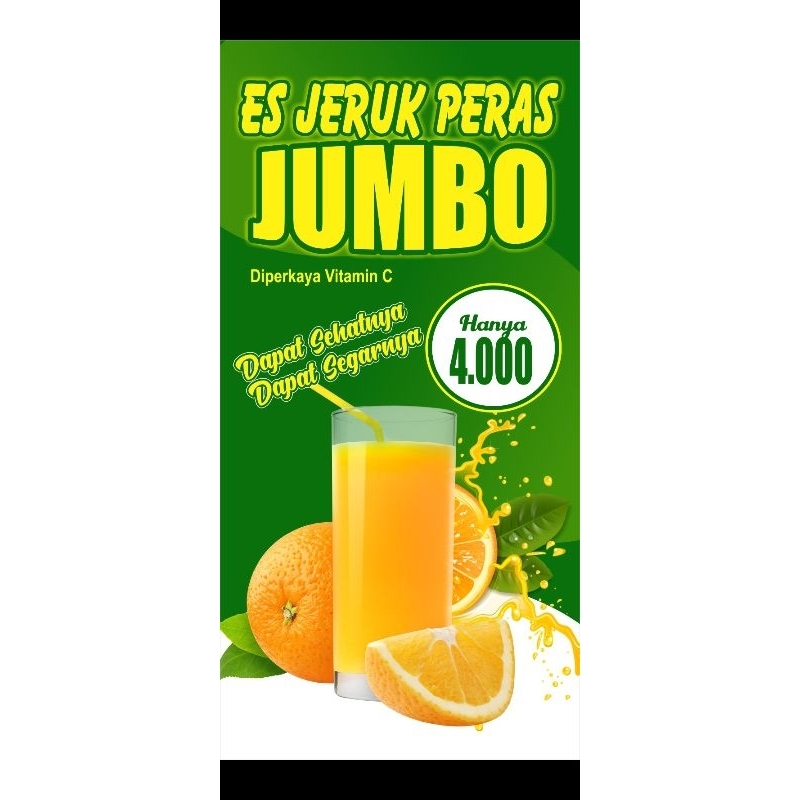 Jual banner es jeruk peras jumbo ukuran 100x50 | Shopee Indonesia