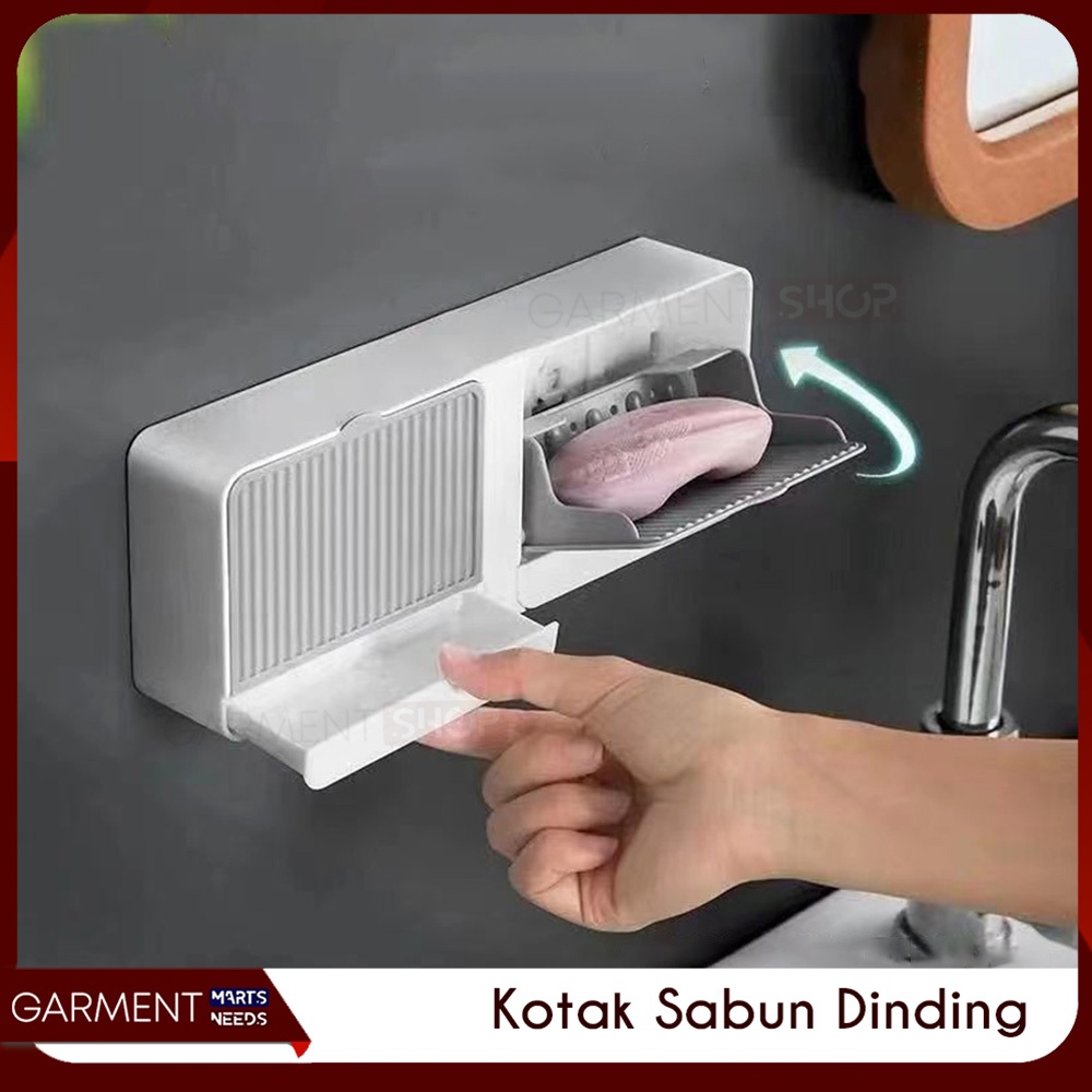 Jual Rak Sabun Batang Buka Tutup Tempel Dinding Box Kotak Sekat Kamar ...