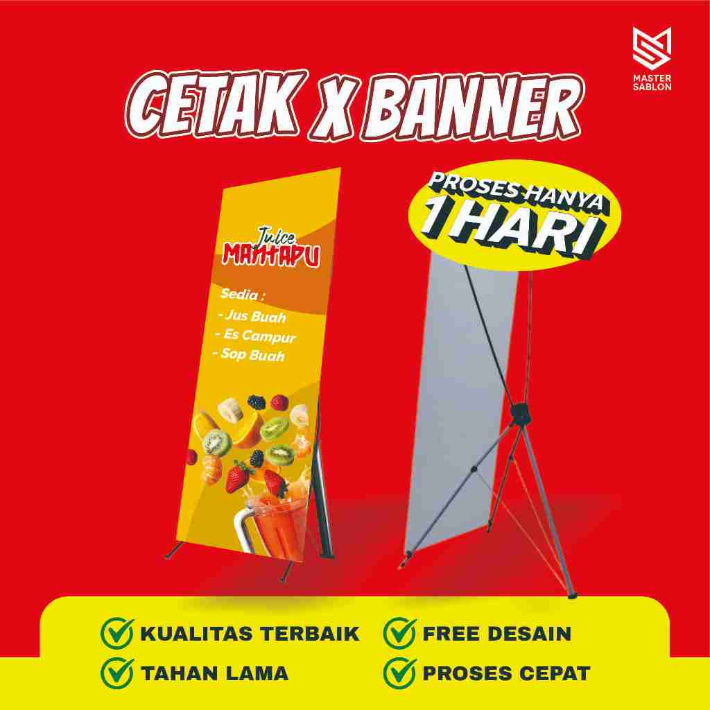 Jual Cetak X Banner Custom + Tiang Berkualitas Free Desain Ukuran ...
