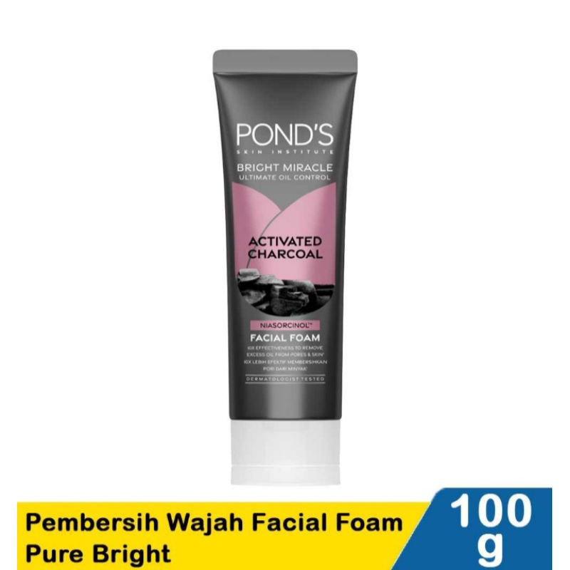 Jual Ponds Pembersih Wajah Facial Foam Pure BRIGHT/Charcoal 100gr ...