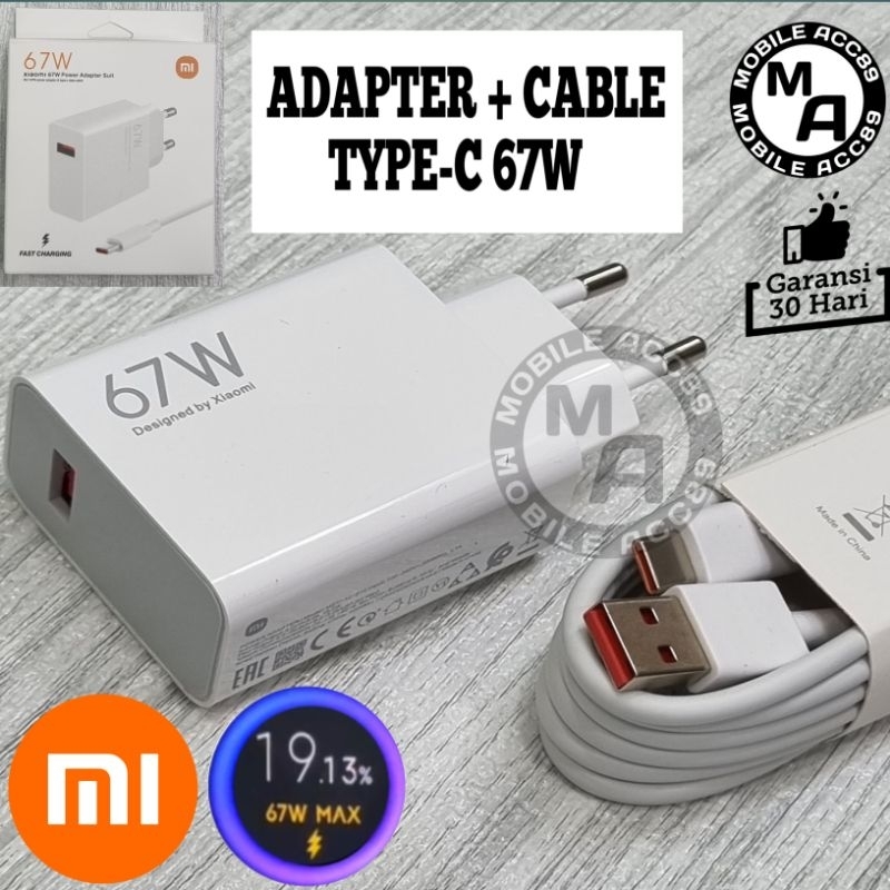 Jual Charger Mi Turbo Charging Type C 67 Watt Fast charging Adaptor ...