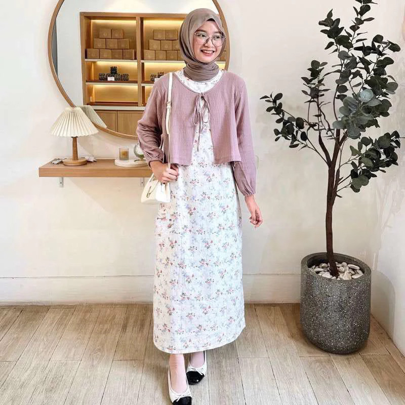 Jual DREAMY INNER DRESS / OVERAL DRESS BUNGA MOTIF / INNER DRESS TANPA ...