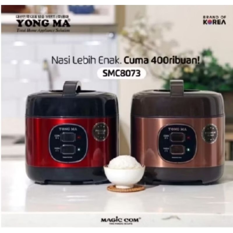 Jual YONG MA Rice Cooker/Magic Com 3 In 1 Anti Lengket SMC-8073 Kapasitas 2 Liter | Shopee Indonesia