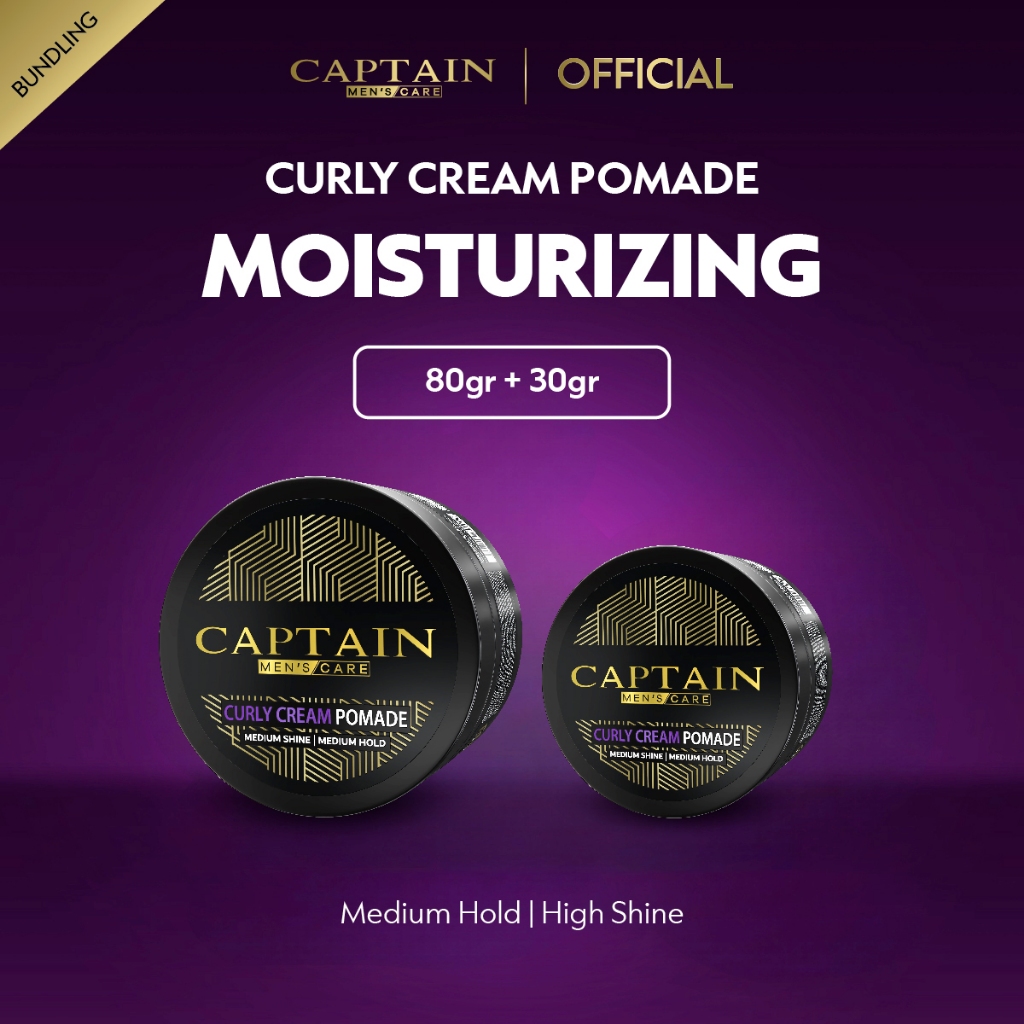 Jual [BUNDLE] Captain Men's Care Curly Cream Pomade 80gr + Curly Cream ...