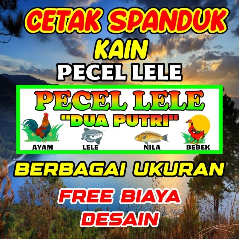 Jual CETAK SPANDUK KAIN PECEL LELE BERBAGAI UKURAN | Shopee Indonesia
