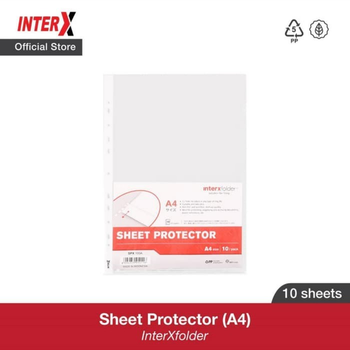 Jual PP Pocket A4 INTERXFOLDER / Sheet Protector A4 Isi 1p Lembar | Shopee Indonesia