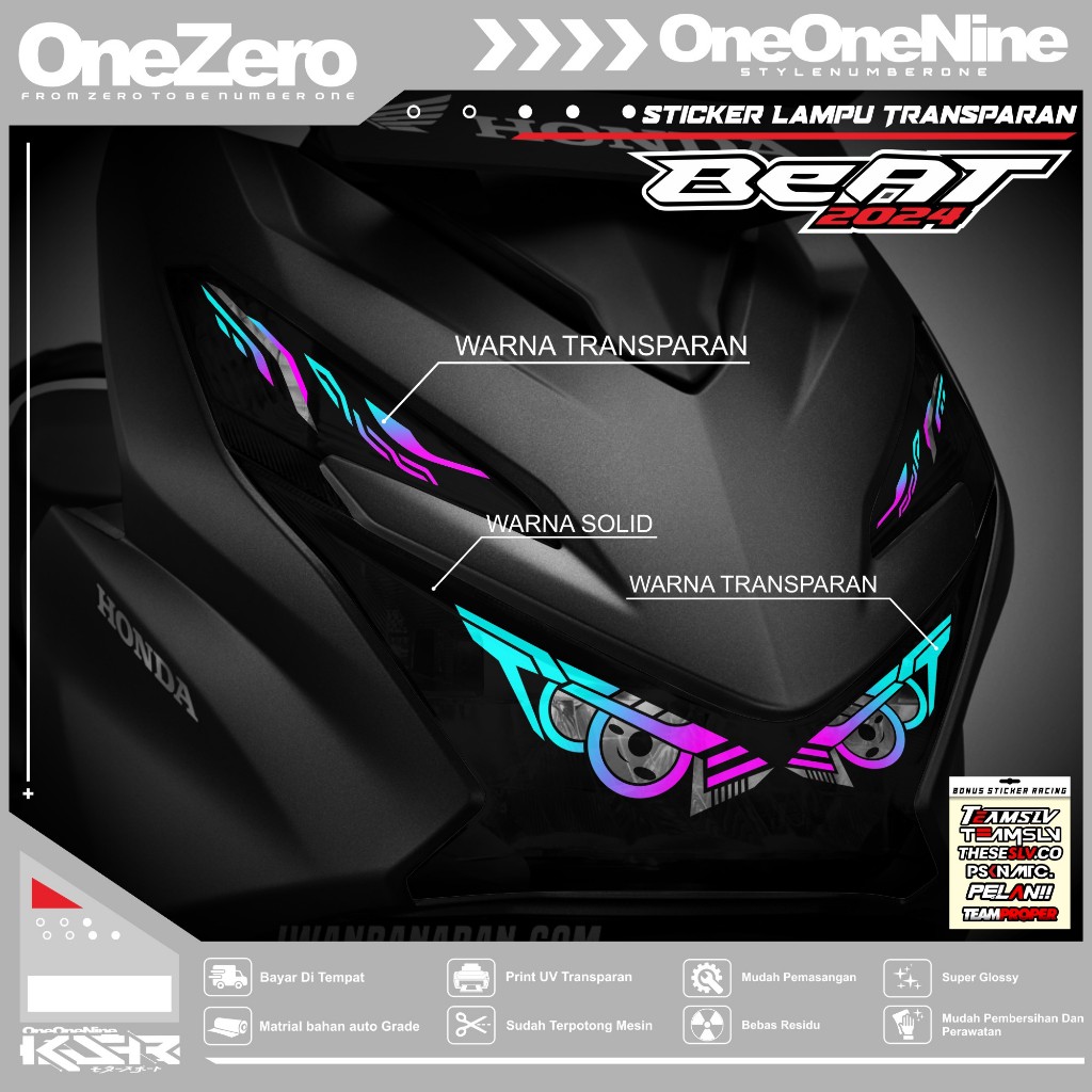 Jual STIKER LAMPU BEAT DELUXE/ STICKER TERVIRAL TRANSPARAN VARIASI ...