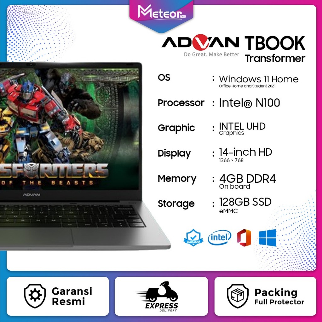 Jual Laptop Advan T-BOOK Transformer 4/128 GB Garansi Resmi [BISA ...