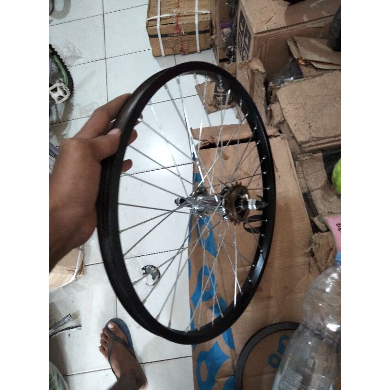 Jual velg sepeda ukuran 20 inc belakang BMX lengkap dengan gear ...