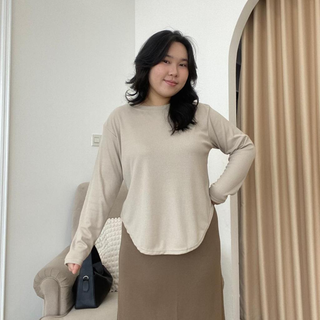 Jual Sara Top - Kaos Knit Lengan Panjang - Atasan Wanita Lengan Panjang - Atasan Knit Wanita ...