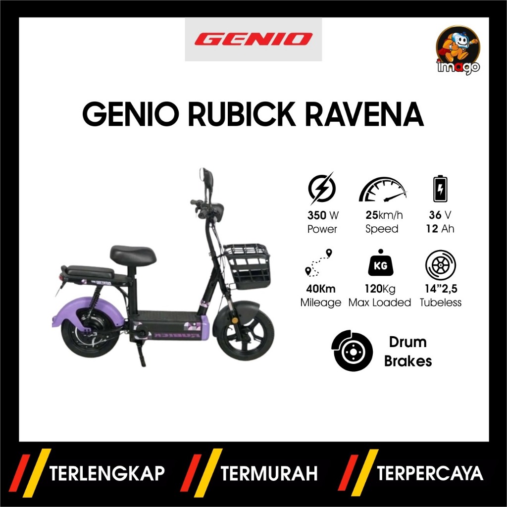 Jual SEPEDA LISTRIK GENIO RUBICK RAVENA | Shopee Indonesia