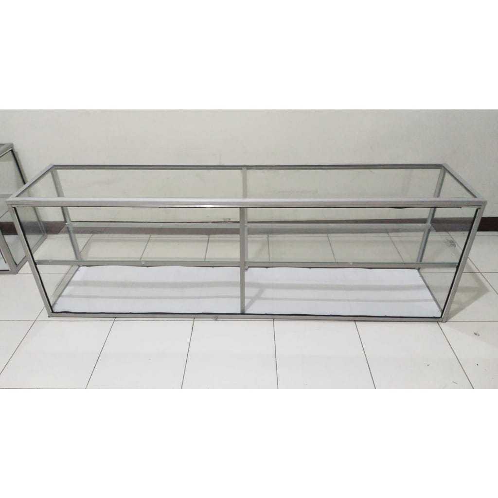Jual Rak Etalase Warteg Pintu Sleding KACA (150*32*50) | Shopee Indonesia