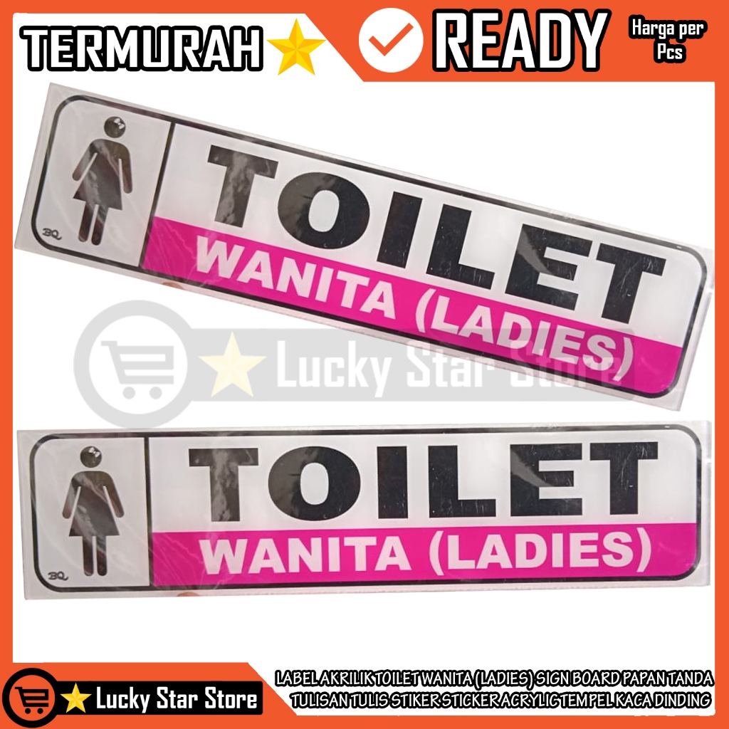Jual Acrylic Toilet Wanita Ladies Stiker Papan Label Akrilik Sign ...