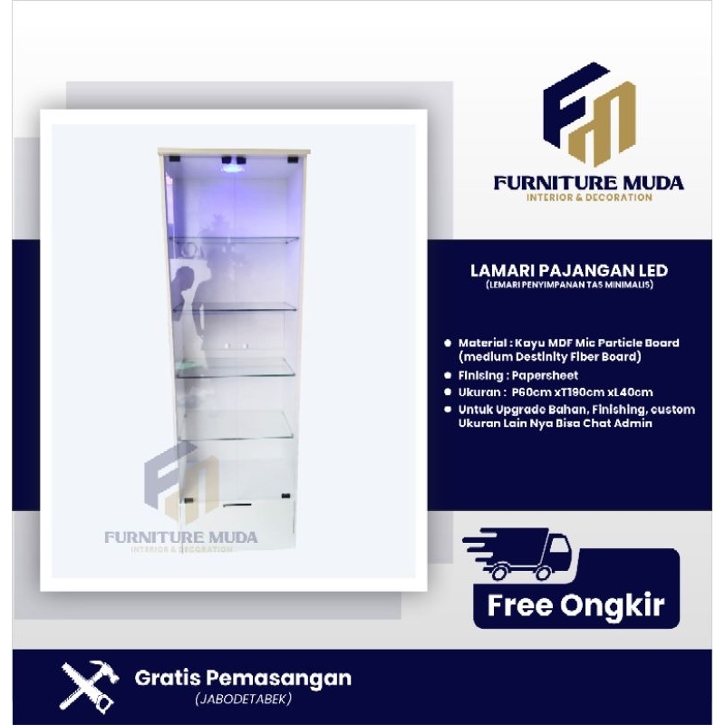 Jual Lemari Pajangan Led / LEMARI penyimpanan tas/LEMARI pajangan ...