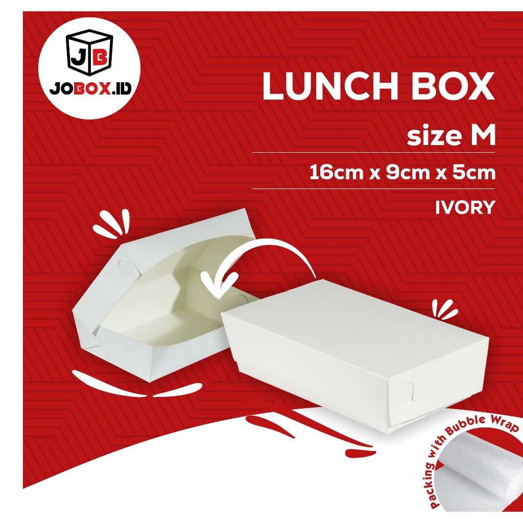 Jual Paper Lunch Box M kotak Nasi Ayam Bahan Ivory Food Grade / Lunch ...