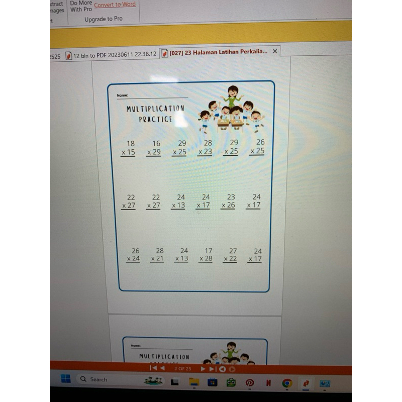 Jual LATIHAN SOAL SD MATEMATIKA PERKALIAN SUSUN MULTIPLICATION PRACTICE ...