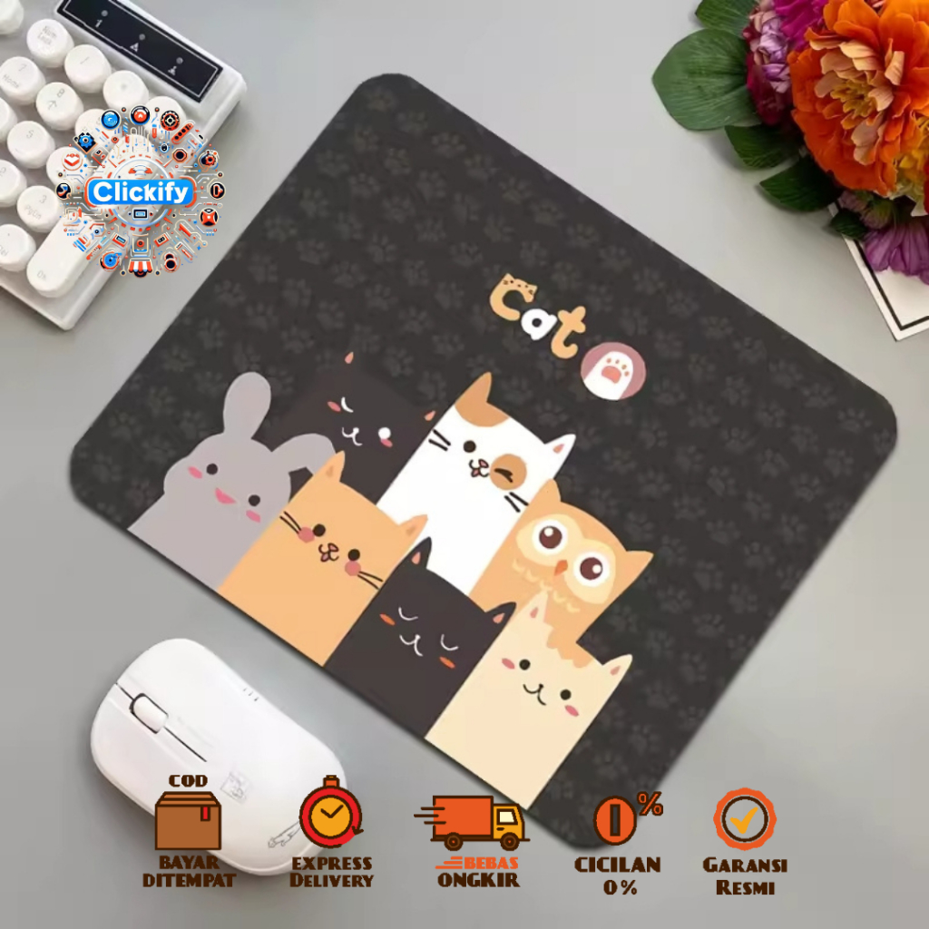 Jual Mouse Pad Kain Office (Seven-color cat) | Shopee Indonesia