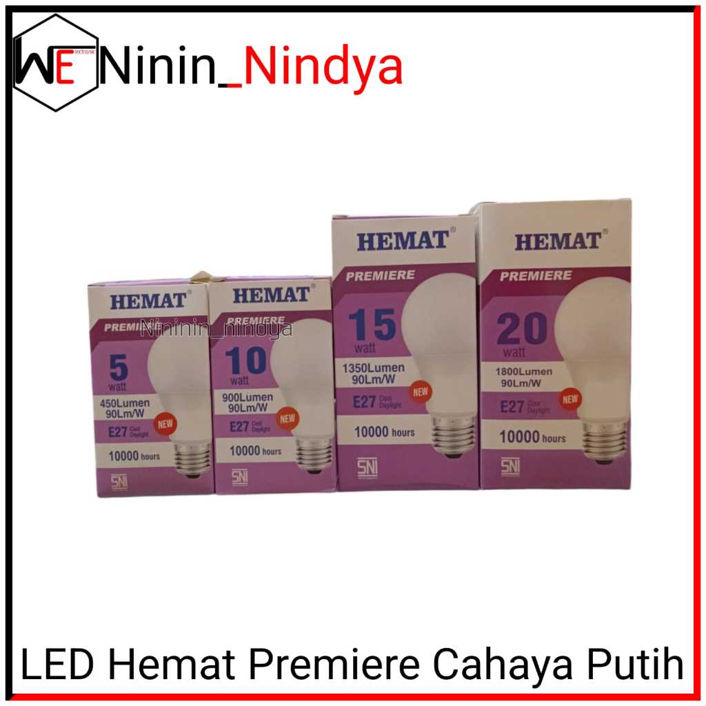 Jual LED HEMAT premiere 5 / 10 / 15 / 20 watt | Bohlam Bercahaya Putih ...
