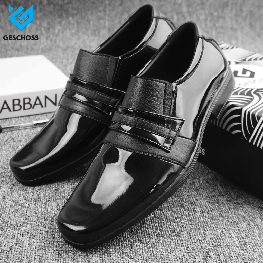 Jual GESCHOSS 7844 BIG SIZE JUMBO 39-43 - Oxford Full Black Sepatu ...