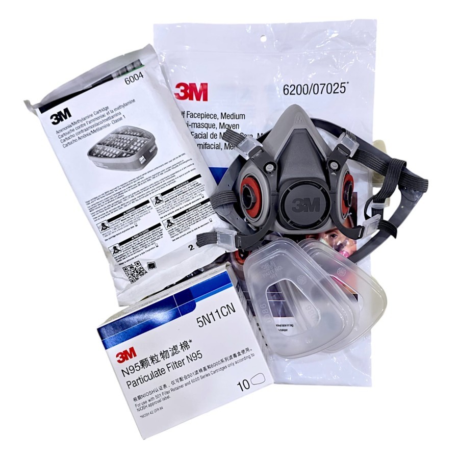 Jual 3m 6200 Mask Respirator + 3m 6004 + 3m 5N11 (10pcs) SET | Shopee ...